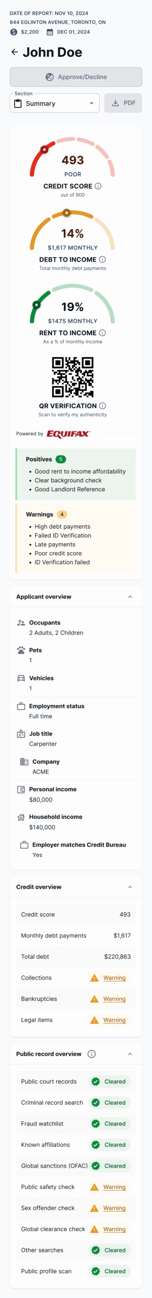 Tenant Report - SingleKey
