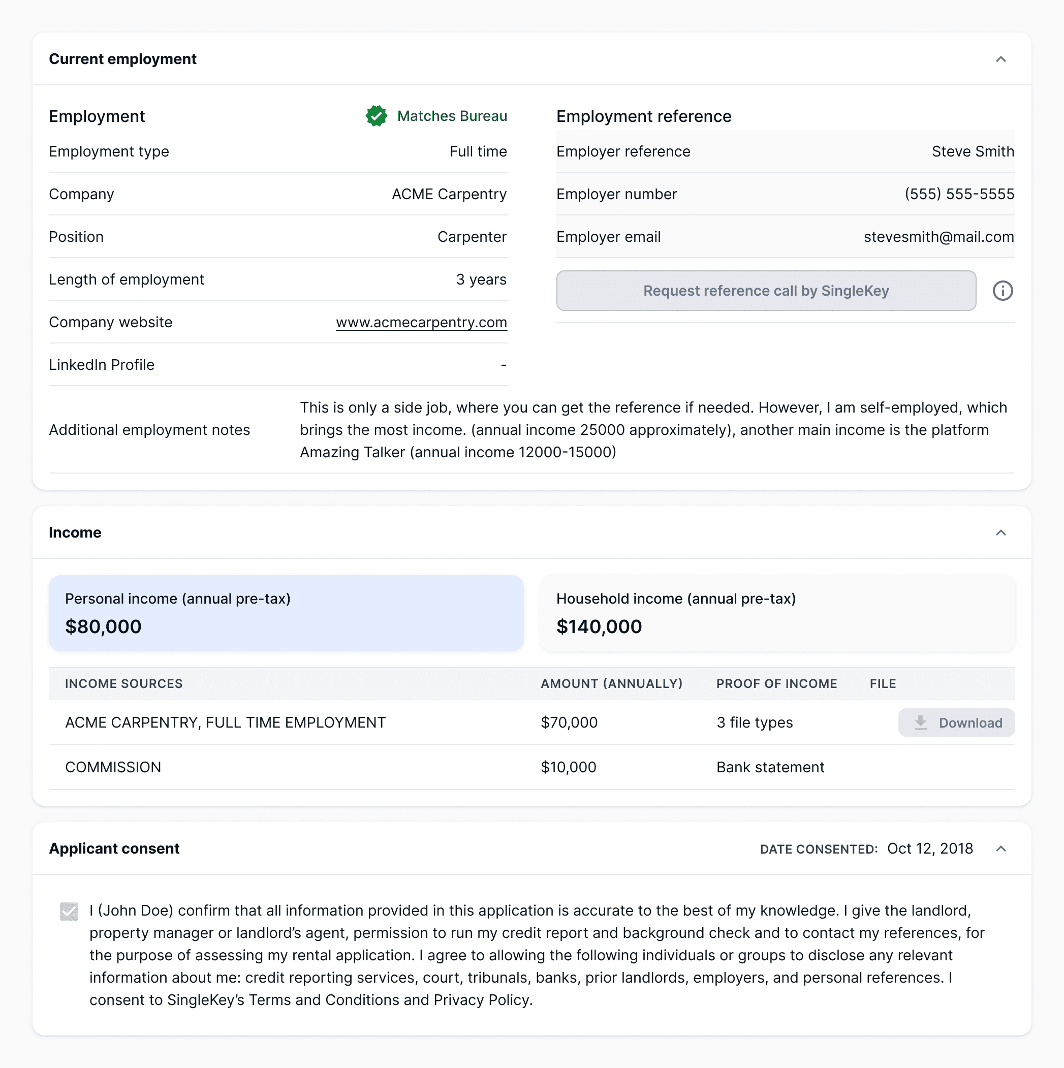 Tenant Report - SingleKey