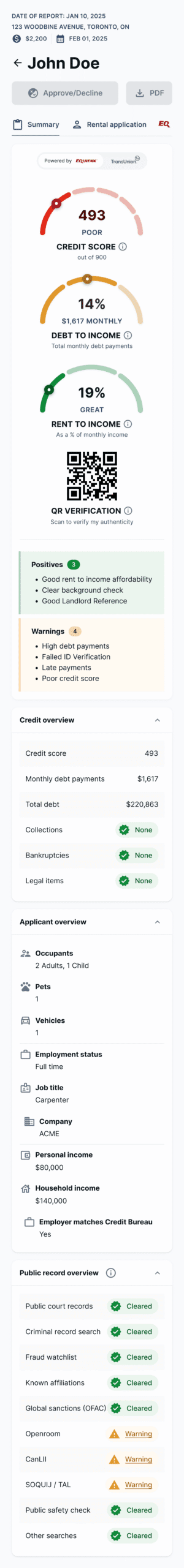 Tenant Report - SingleKey